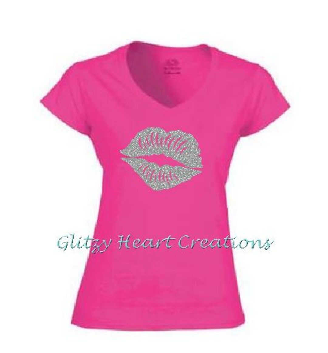 Lips Shirt, Rhinestone T Shirt, Rhinestone Lips Shirt, Lip Shirt, Lip ...