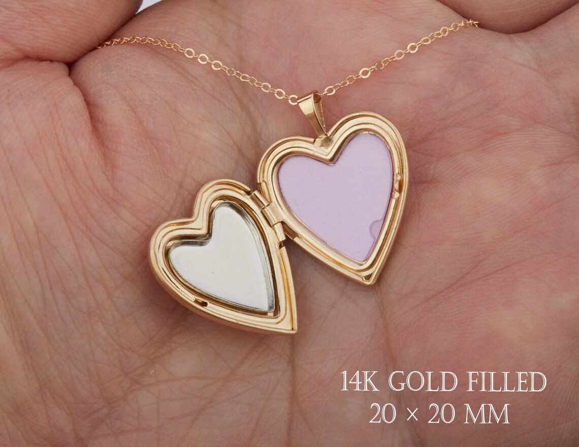 Gold Filled Heart Locket With Photocustom Engravingmemorial - Etsy