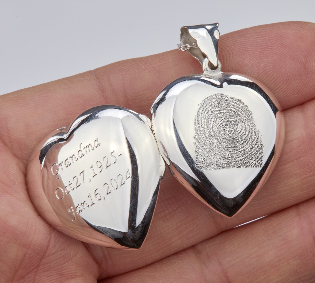 Large Thick Heart Locket,sterling Silver Photo Locket,custom Engrave ...