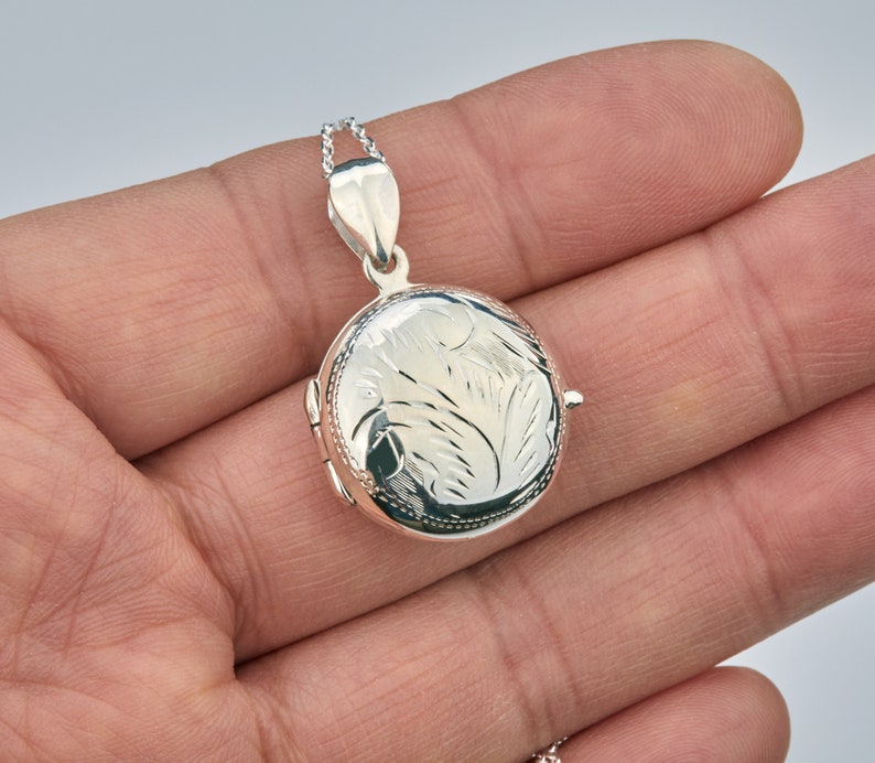 Sterling Silver Round Cremation Urn Locket With Photo and Engraving ...