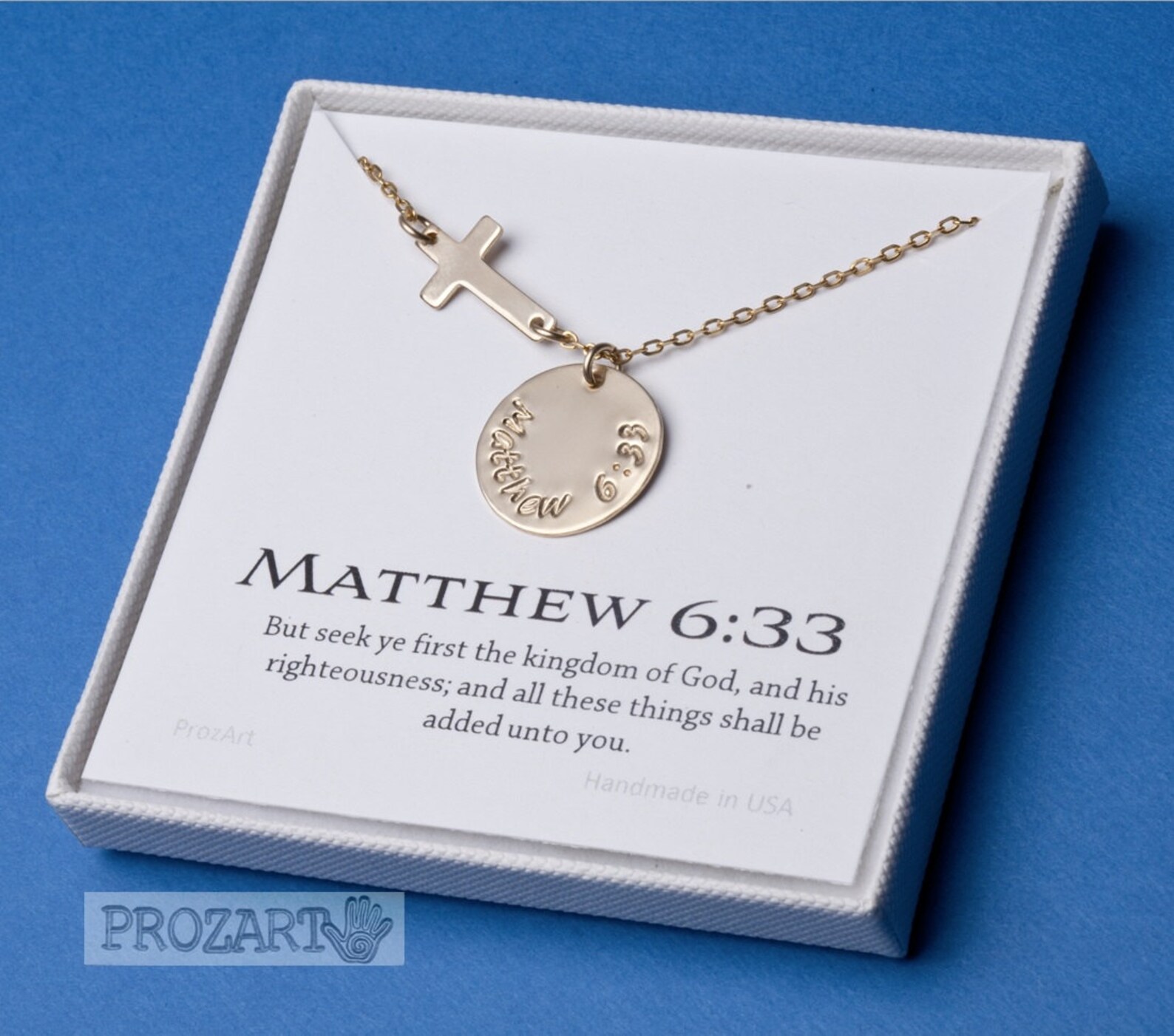 Rose Gold Bible Verse Necklace,hand Stamped Jewelry,sideway Cross ...