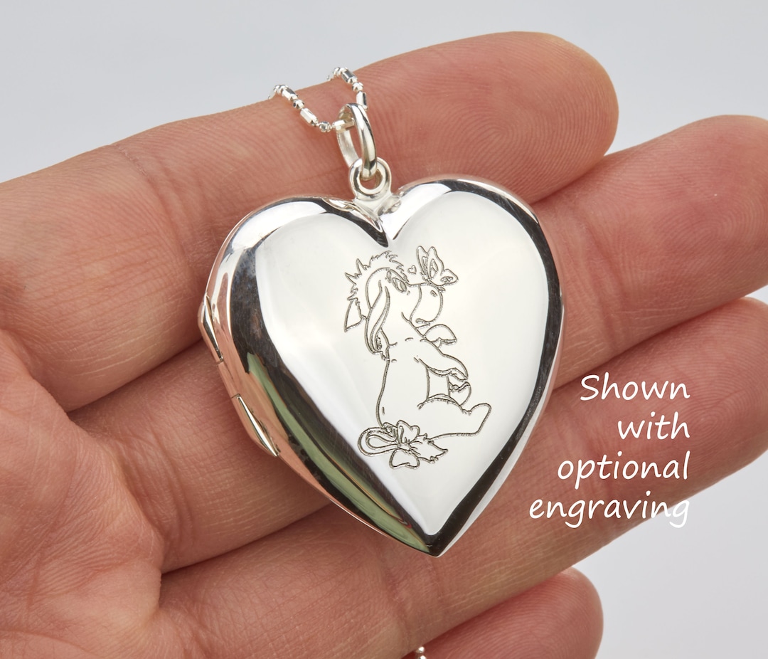 Very Large Sterling Silver Puff Heart Locket With Photo,custom Engrave ...