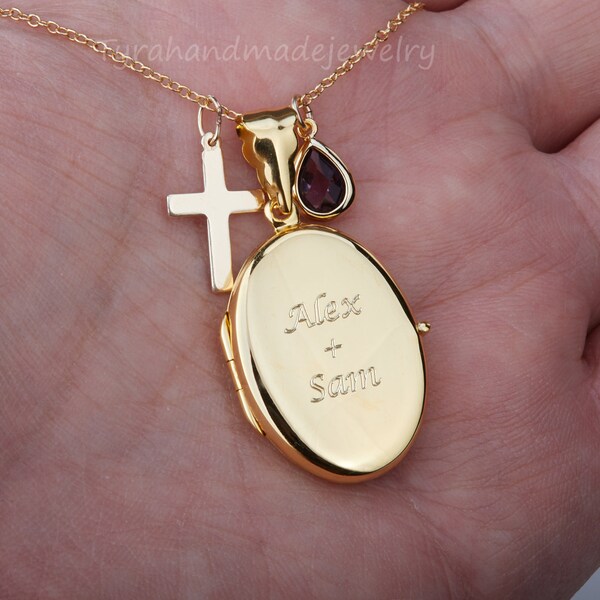 Locket With Cross - Etsy