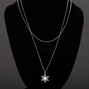 Double Layer Snowflake Necklace,christmas Snowflake Necklace,winter ...