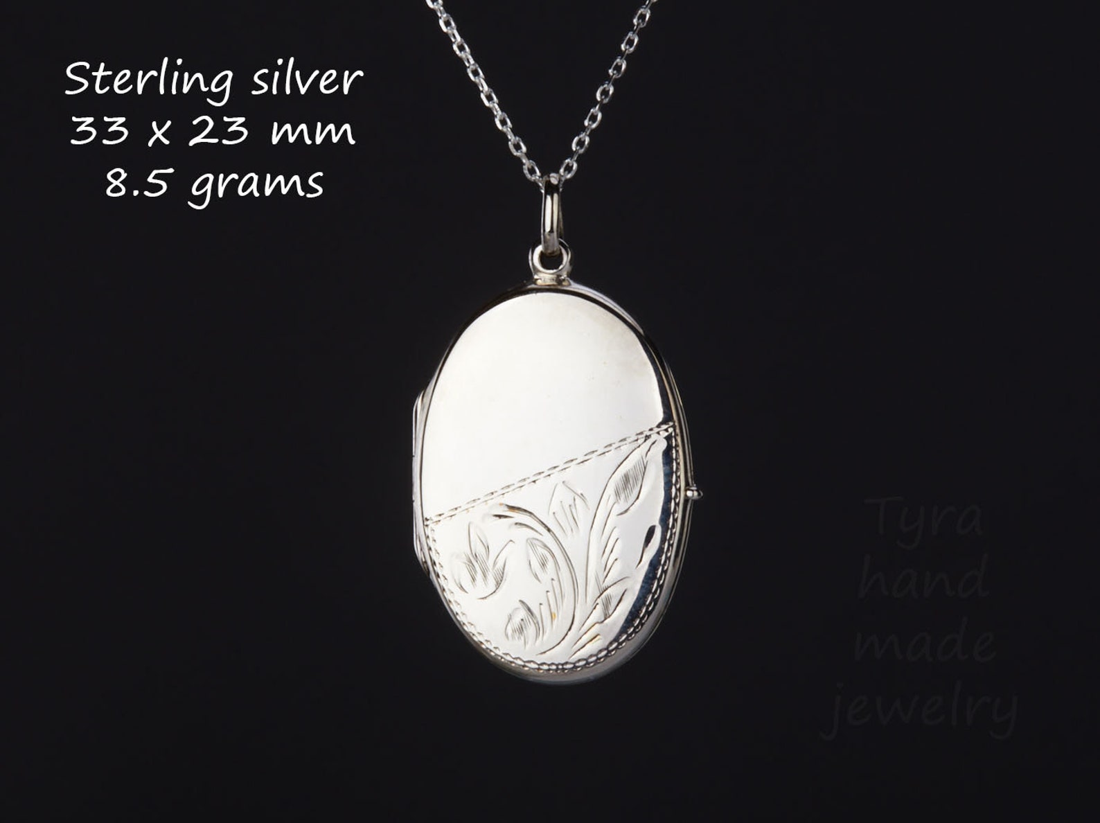 Large Sterling Silver Oval Locket With Photocustom Engraved - Etsy