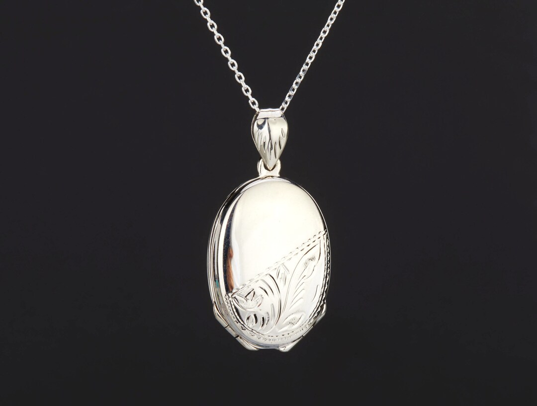 Four Photos Sterling Silver Locketcustom Engrave Memorial - Etsy