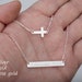 Double Layer Cross Bar Necklacesideways Crosscustom Engraved - Etsy
