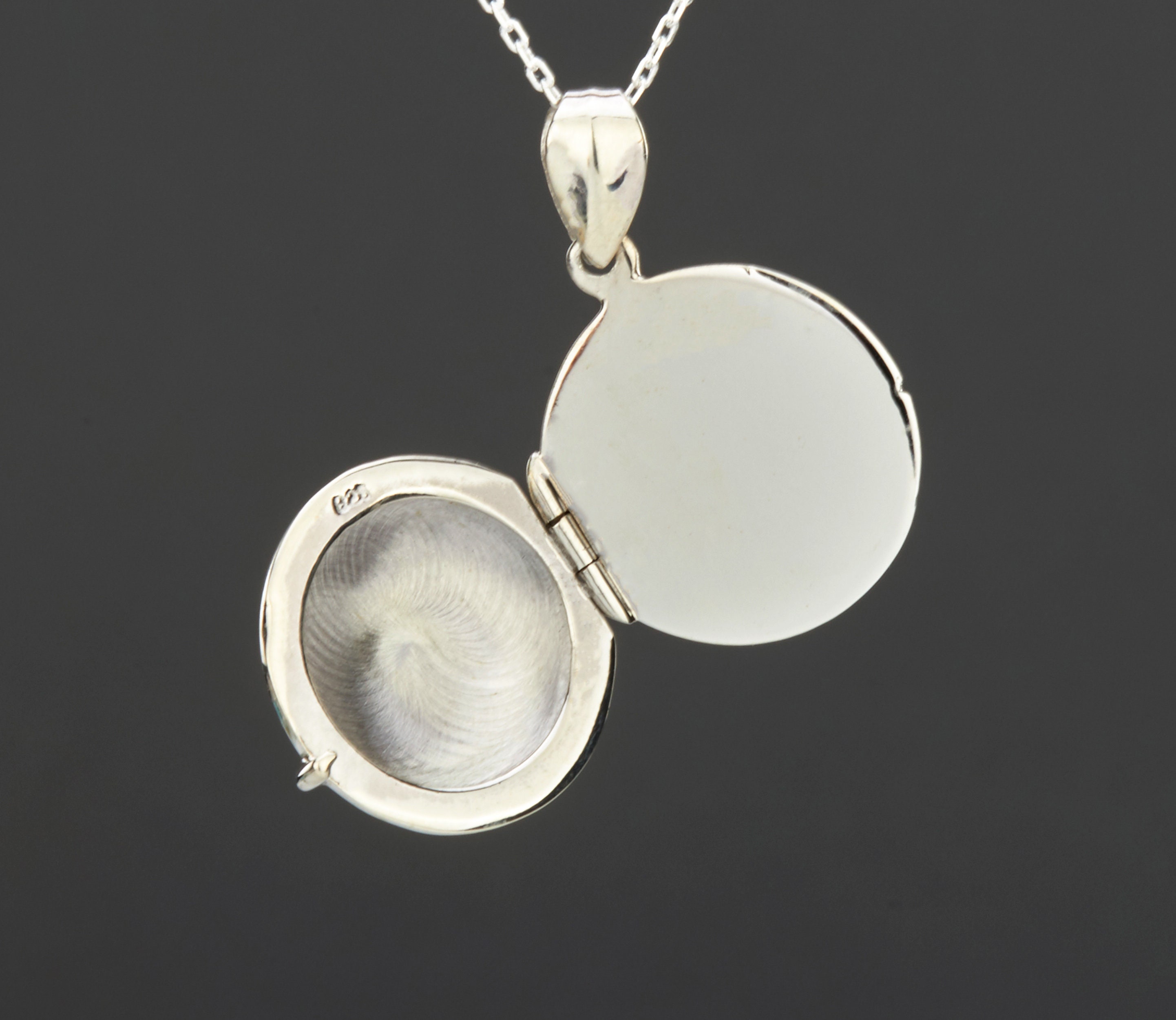 Sterling Silver Round Cremation Urn Locket With Photo and Engraving ...