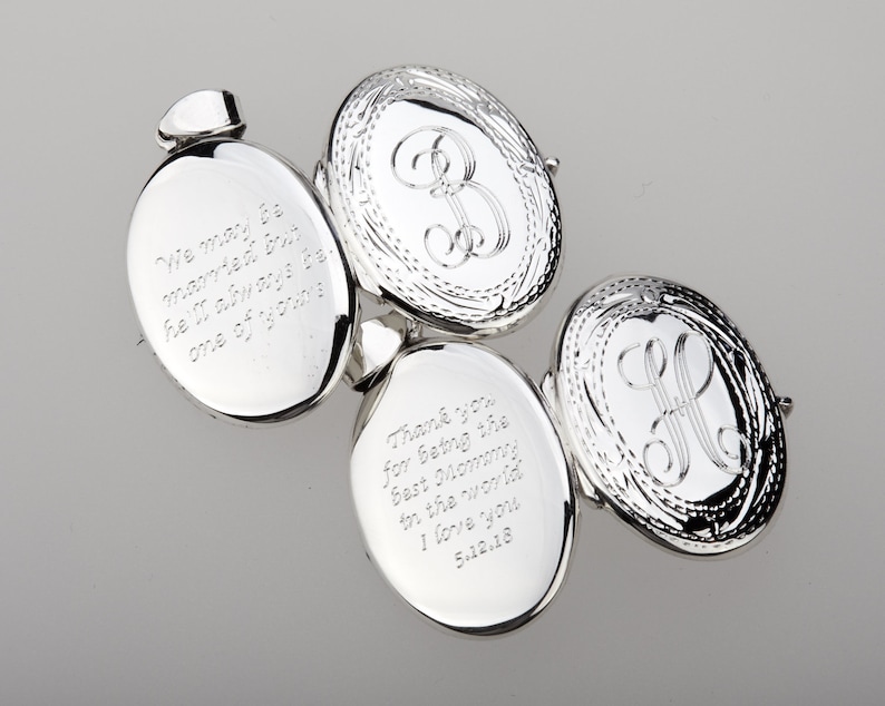 Engraved Sterling Silver Locket With Photopatterned - Etsy