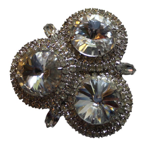 Impressive Vintage Rhinestone Brooch/Pin 1950 Bridal … - Gem