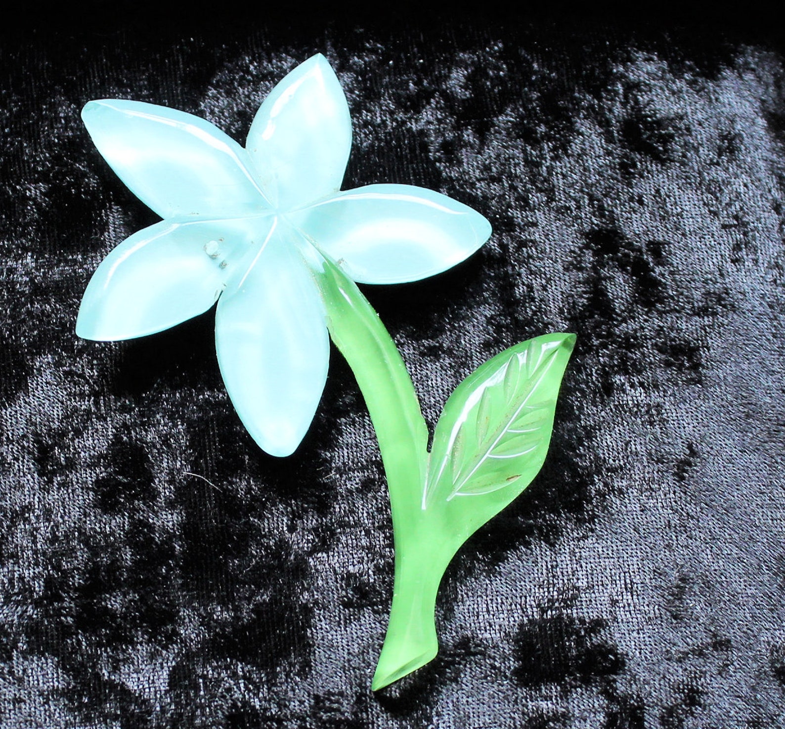 Vintage Large Lucite Acrylic Flower Brooch Reverse Painted - Etsy