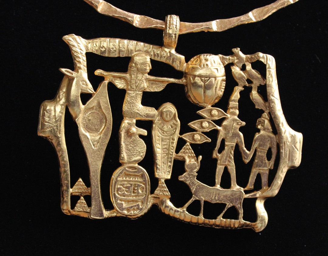 Kenneth Jay Lane Egyptian Collar Necklace Vintage 1970 - Etsy