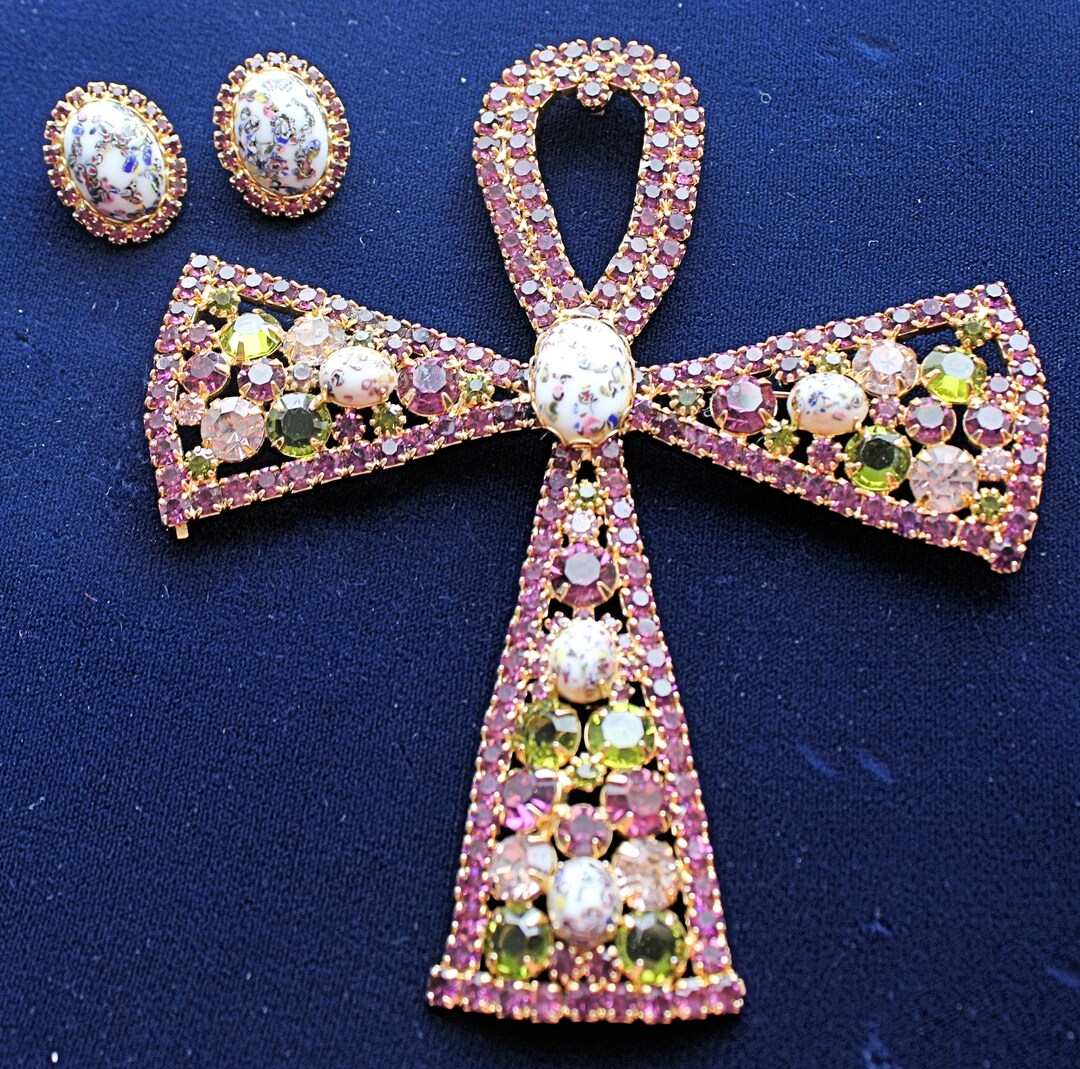 Vintage Alice Caviness Massive Ankh Brooch/pin/pendant and Earrings - Etsy