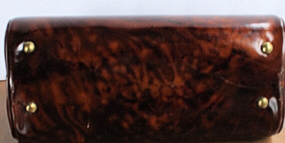 Vintage 1960 tortoise shell patent leather clutch han… - Gem