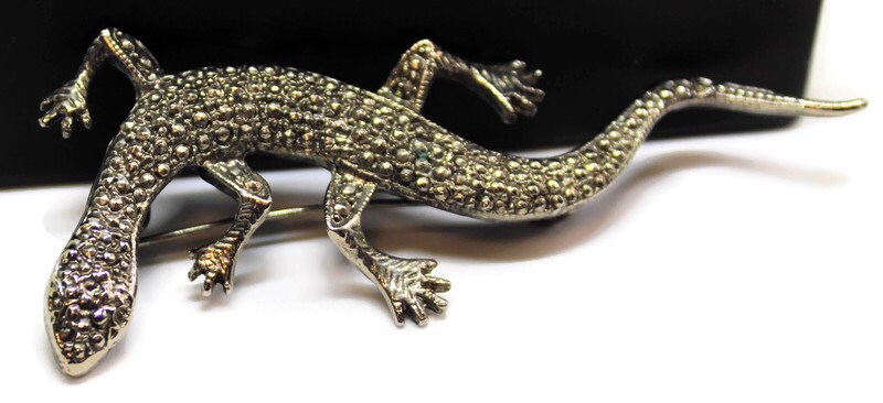 Sterling Silver Figural Lizard Pin, Vintage,gecko Pin - Etsy