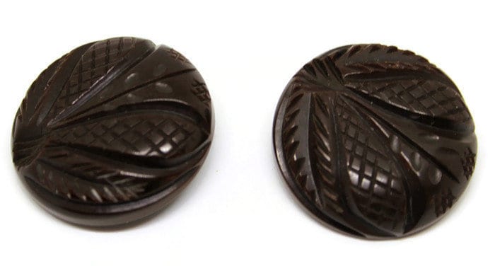 Pair of Deeply Carved Bakelite Buttons - Etsy