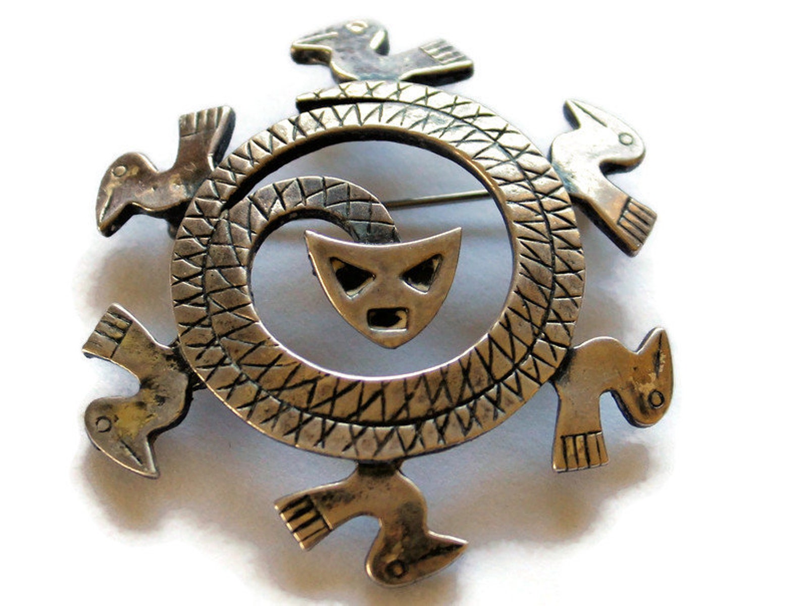 Serpent and Birds Pin Vintage Coro Brooch / Pin Snake - Etsy