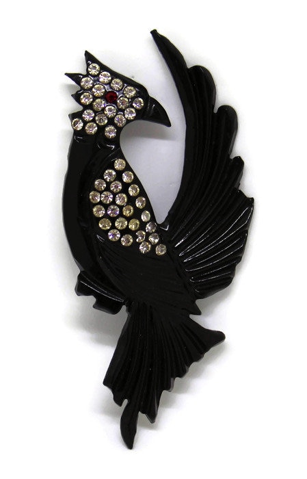 Vintage Hard Plastic Flying Phoenix Bird Brooch/Pin 1940 | Etsy