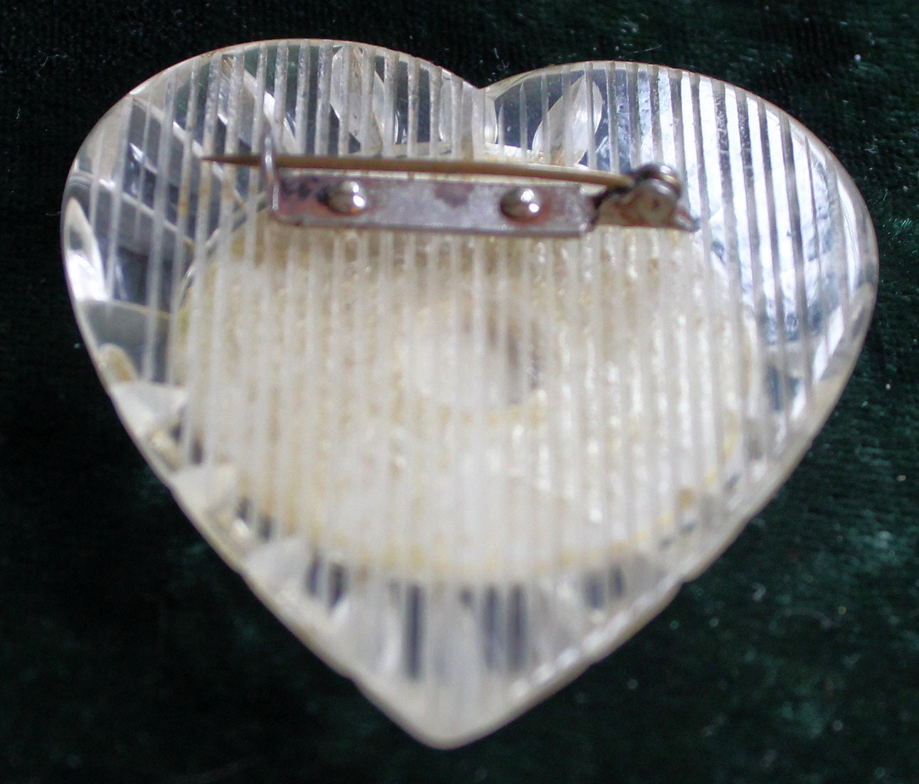 Vintage Back Carved Lucite Heart With Limoges Portrait Center - Etsy