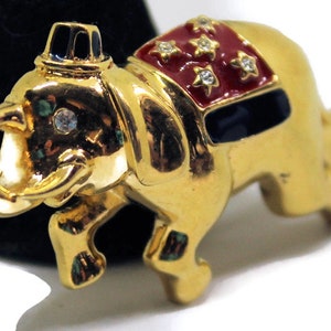 MONET Patriotic Elephant Brooch Pin - Etsy