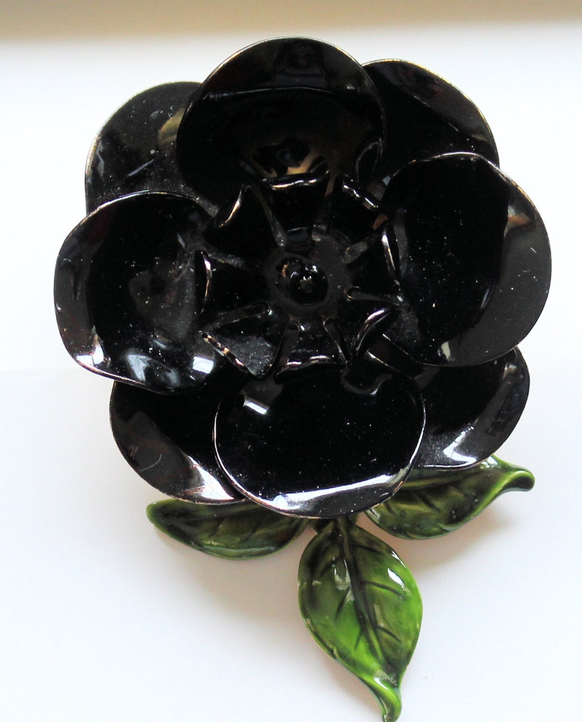 Vintage Original by Robert Black Rose Brooch/pin - Etsy