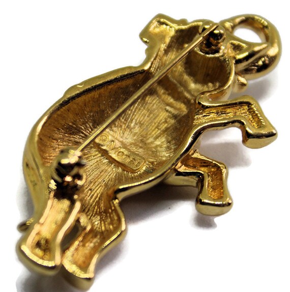 MONET Patriotic Elephant Brooch Pin - Gem