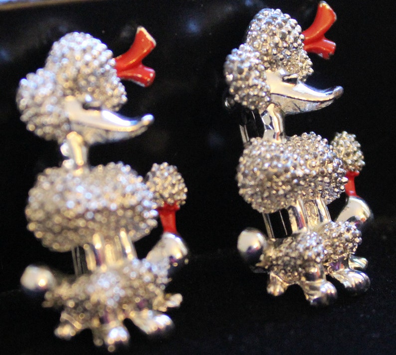 Scatter Pair of Poodle Dog Pins 1950’s - Etsy
