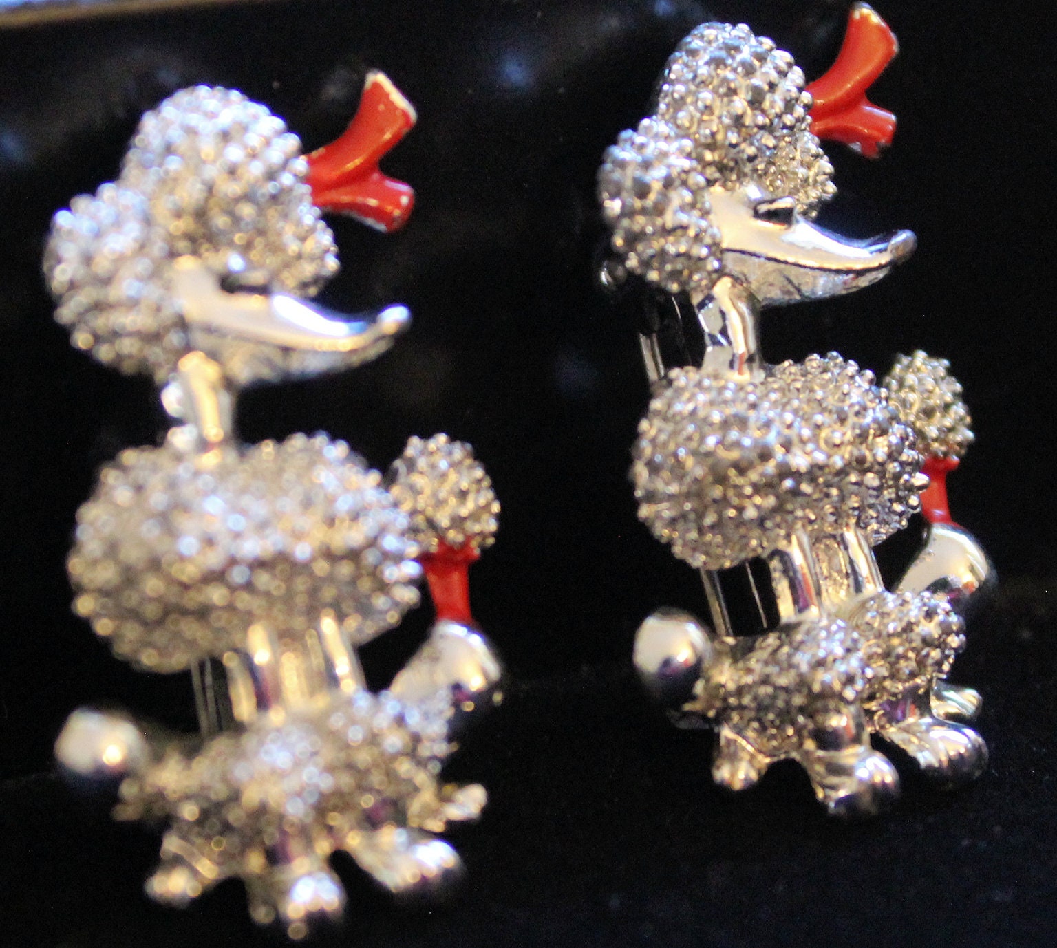 Scatter Pair of Poodle Dog Pins 1950’s - Etsy