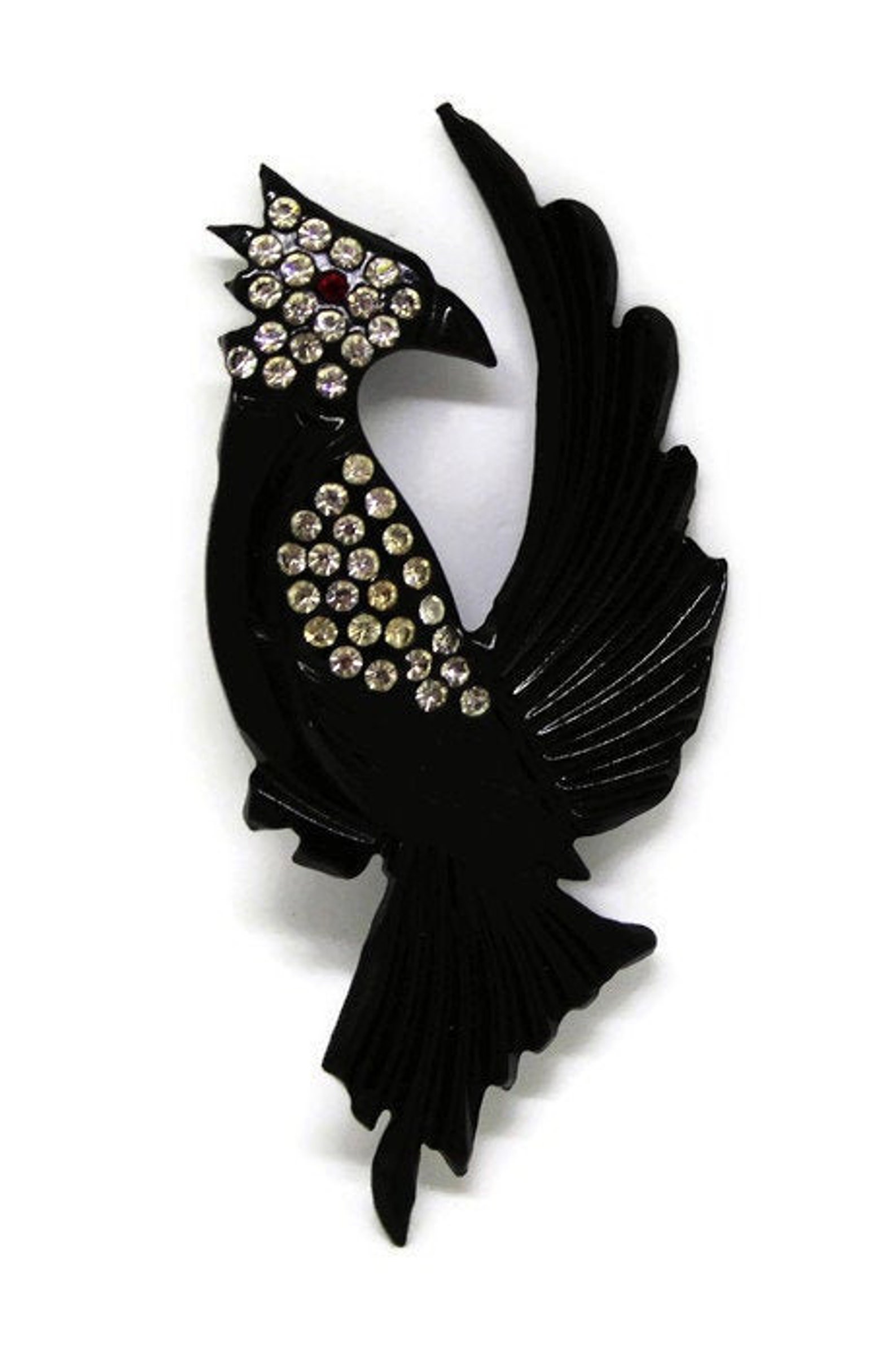 Vintage Hard Plastic Flying Phoenix Bird Brooch/pin 1940 - Etsy