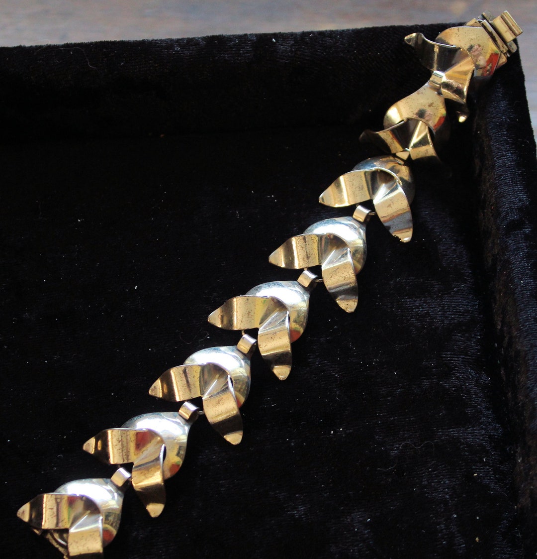 Vintage Napier Sterling Silver Modernist Petal Link Bracelet - Etsy