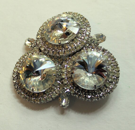 Impressive Vintage Rhinestone Brooch/Pin 1950 Bridal … - Gem
