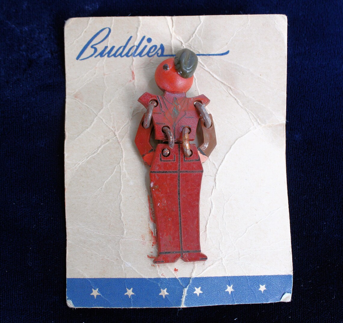 WWII Plastic Jointed Military Soldier Brooch/pin on Original Card - Etsy