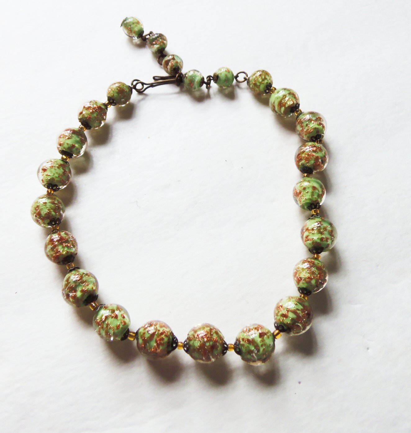 Venetian Glass Bead Necklace Italian Vintage Bridal Necklace - Etsy
