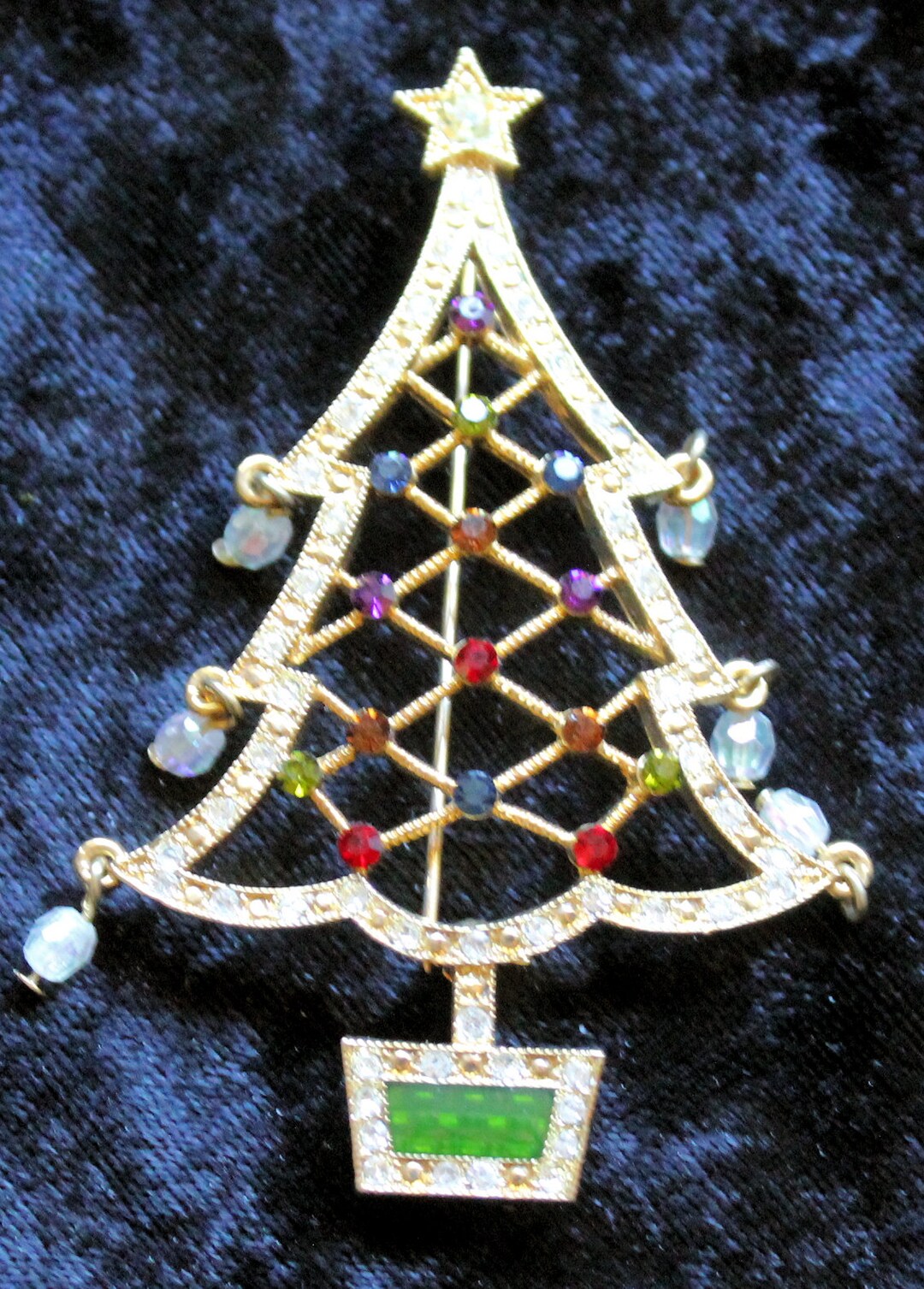 Avon Christmas Tree Pin Brooch Second Annual 2005 Rhinestones Enamel - Etsy