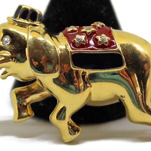 MONET Patriotic Elephant Brooch Pin - Etsy