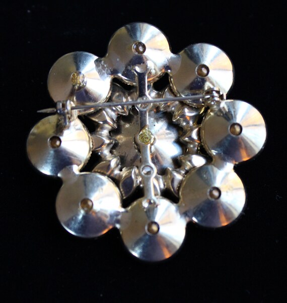 Vintage Margarita Rivoli Glass Rhinestone Brooch/ Pin - Gem