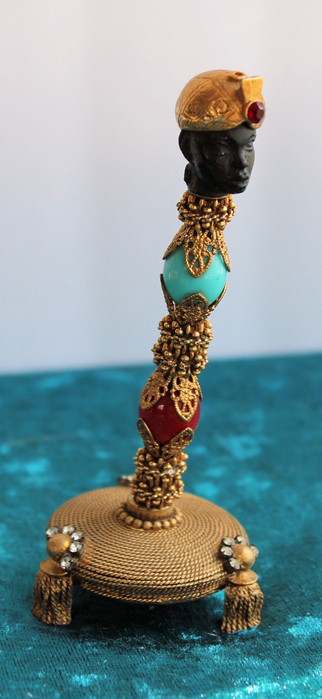 Vintage Florenza Gold Plated Blackamoor /aladdin Pen and Stand - Etsy