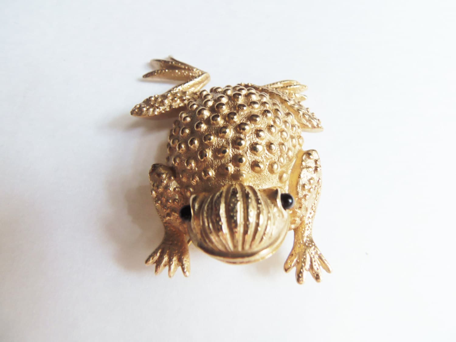 Frog Pin Animal Pin Gold Frog Brooch/ Pin Green Glass Cabochon - Etsy