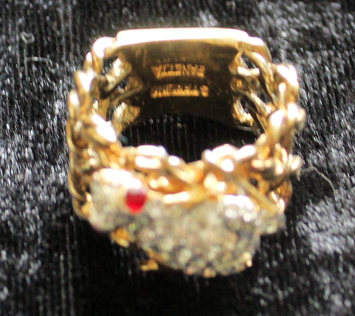 Stunning Panetta Gold Over Sterling Rhinestone Frog Ring - Etsy