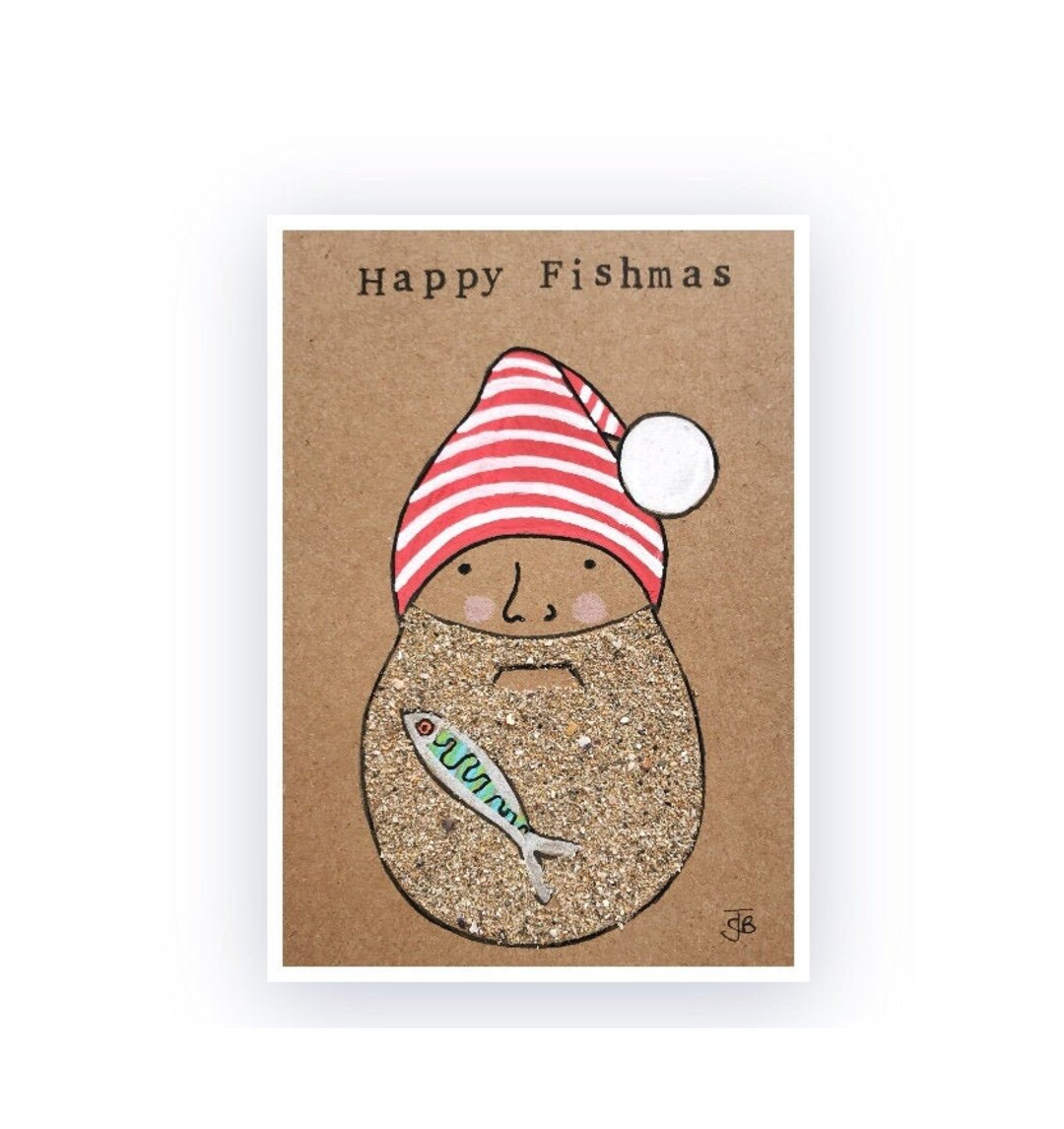 Festive Fisherman - Christmas Card - Festive Card - Fisherman Gift ...