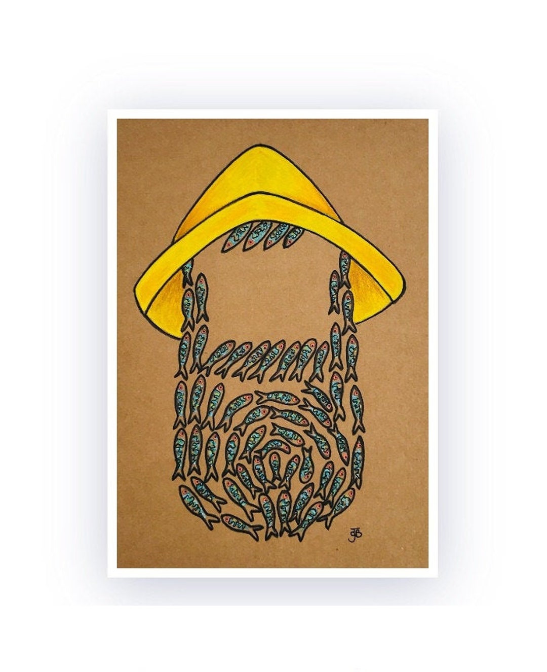 Fish Face - Fisherman - Fishing Greetings Card - Fish - Mackerel - Sea ...