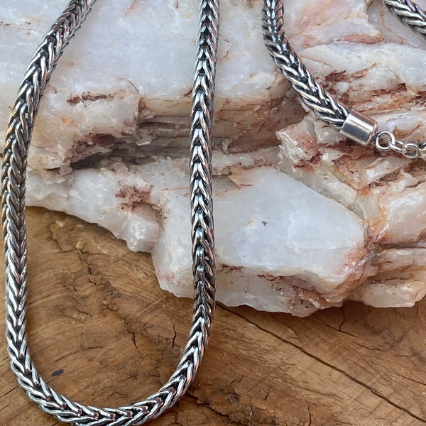Mens Silver Chain Foxtail - Etsy