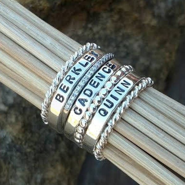 Name Rings Stackable - Etsy