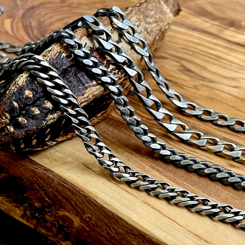 Oxidized Sterling Silver Chain Men, Mens Necklace, Gift for Him ...