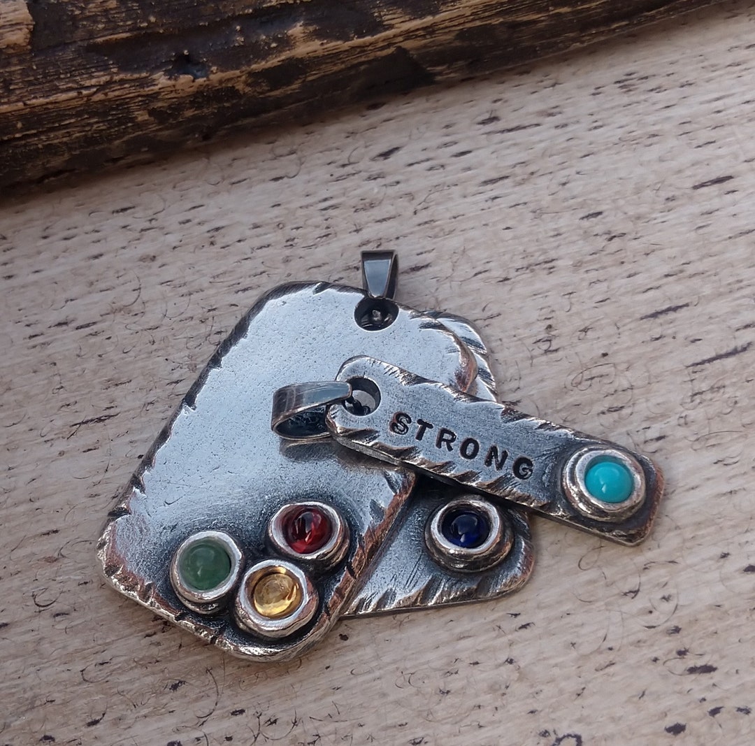 Mens Birthstone Necklace Pendant, Family Birthstone Jewelry Gift for ...