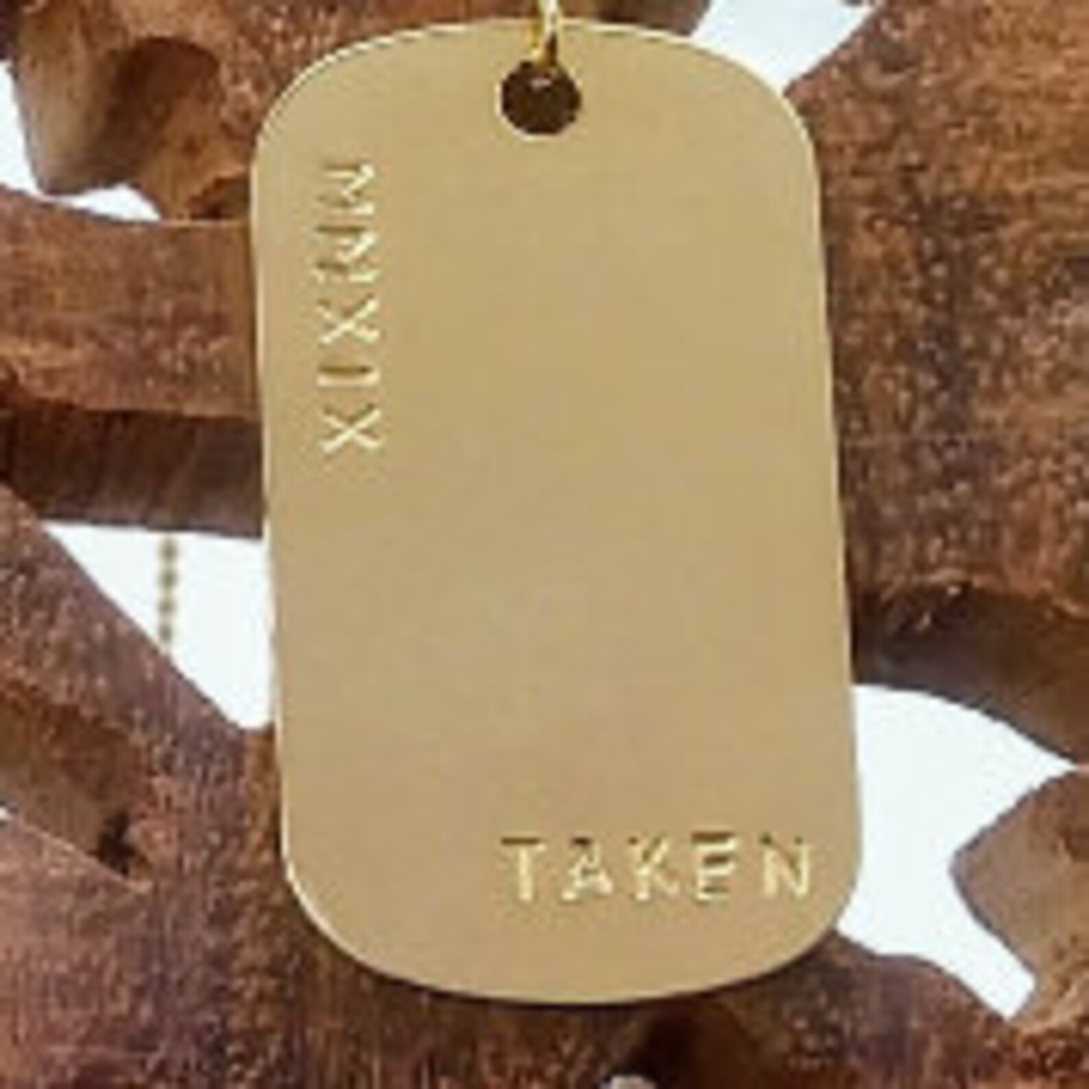 Gold Dog Tag Necklace Pendant Personalized Hand Stamped | Etsy