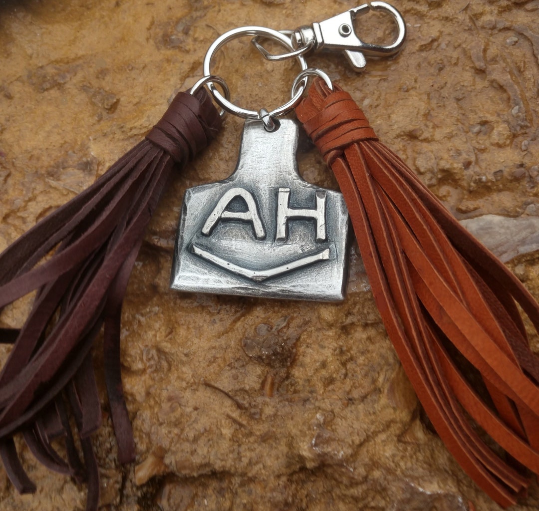 Personalized Cattle Brand Keychain: Sterling Silver Cow Tag, Western ...
