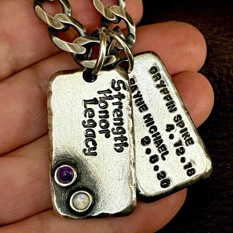 Mens Birthstone Necklace Pendant Family Birthstone Jewelry - Etsy