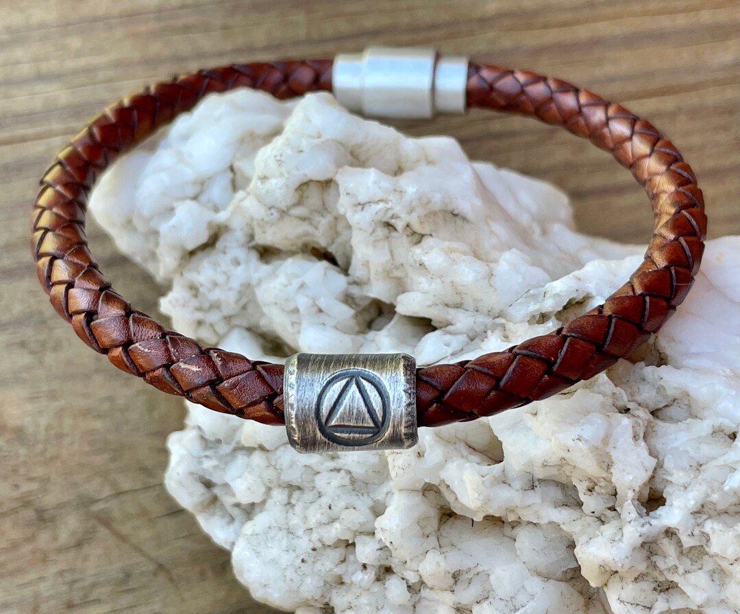 Mens Recovery Bracelet Sobriety Gift for Him Sober Anniversary Gift ...