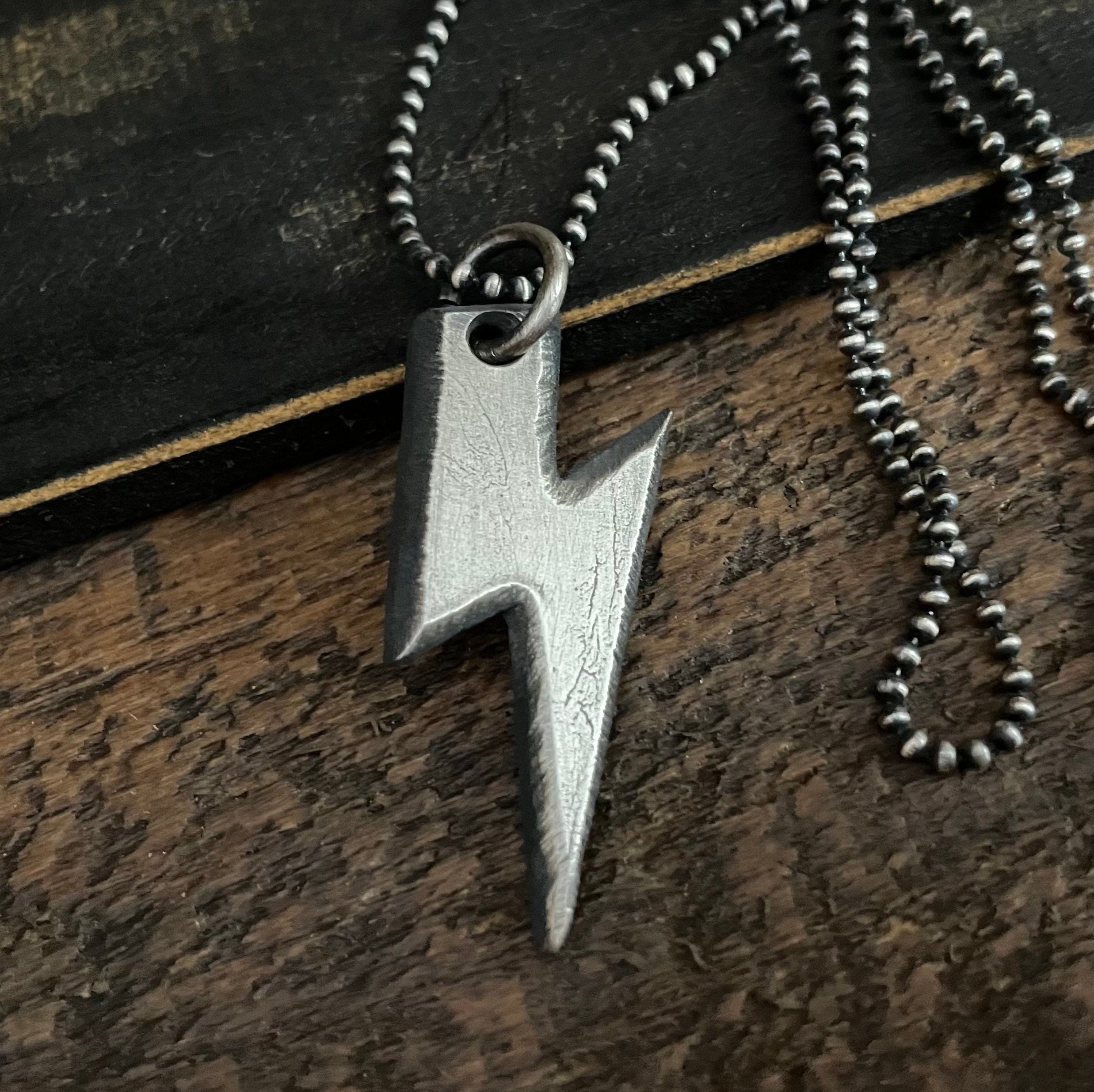 Sterling silver lightning bolt necklace store